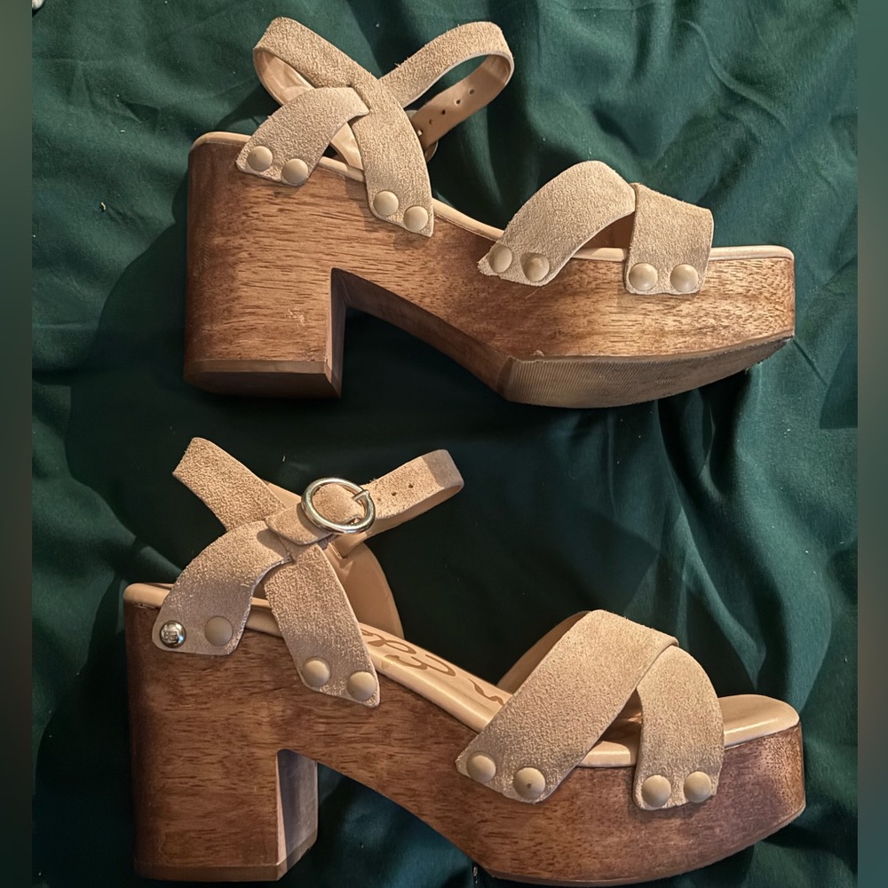 Sam Edelman Anthropologie Josefine Sand Suede Sandals… - Gem
